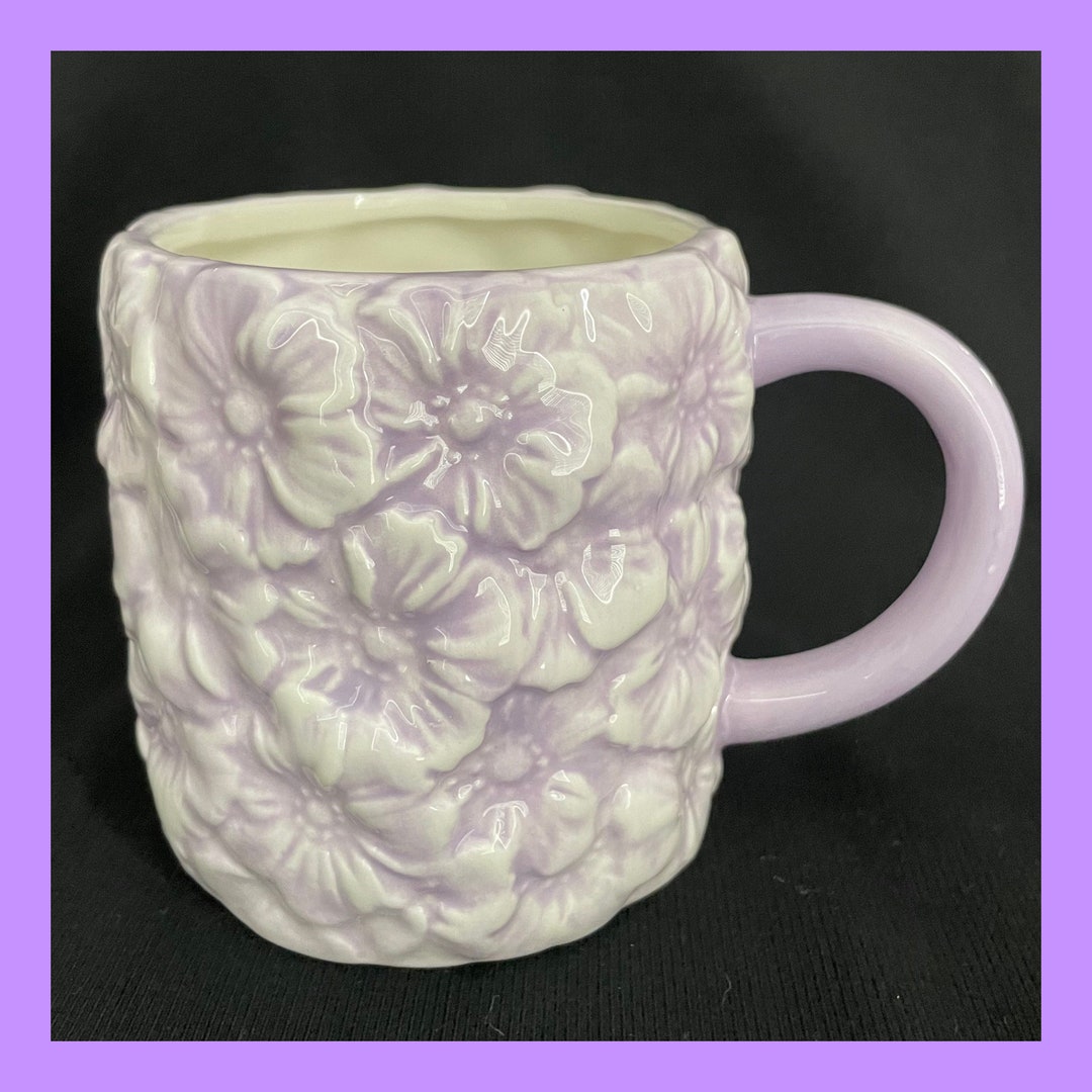Flowered Mug Coffee Mug Lavender Flowers Spring Mothers Day Etsy