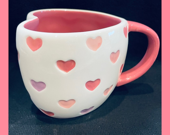 PINK Hearts Valentine Mug | Valentines | Coffee Mug | Valentines Mugs ...