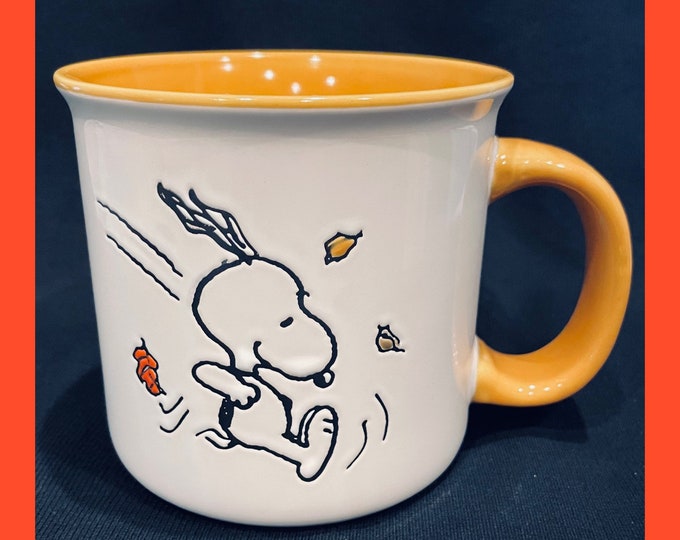 SNOOPY HELLO FALL Coffee Mug Halloween Mugs Falling Leaves - Etsy