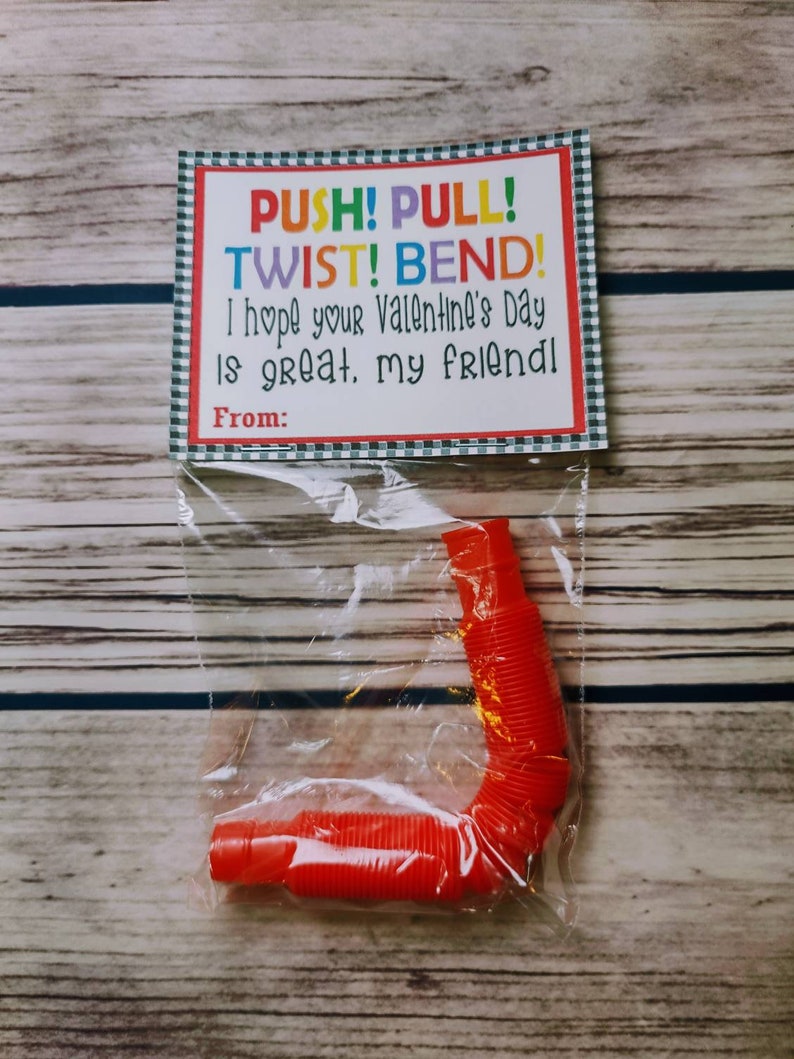 Fidget Valentine Fidget Pop Tube Class Valentine Kids - Etsy