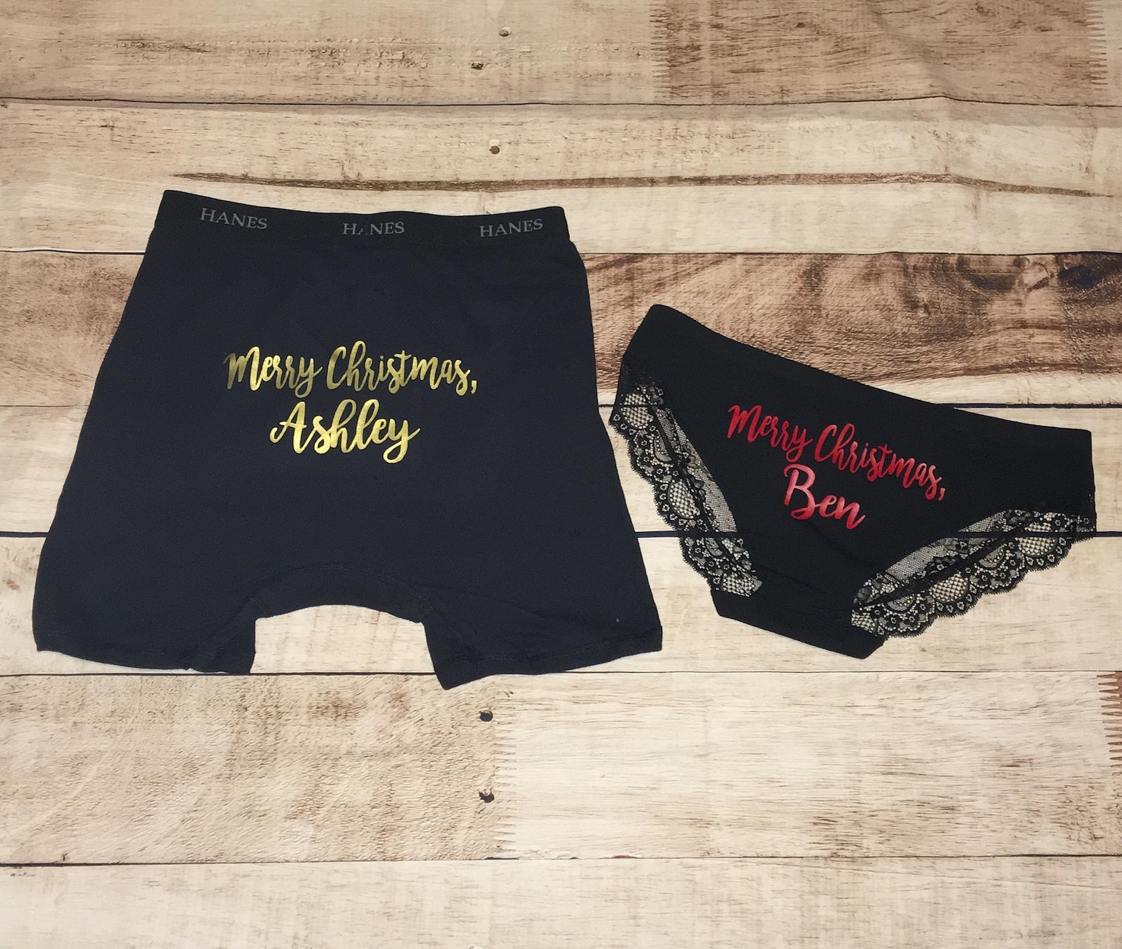 PERSONALIZED Christmas Boxer Briefs Mistletoe Underwear - Etsy