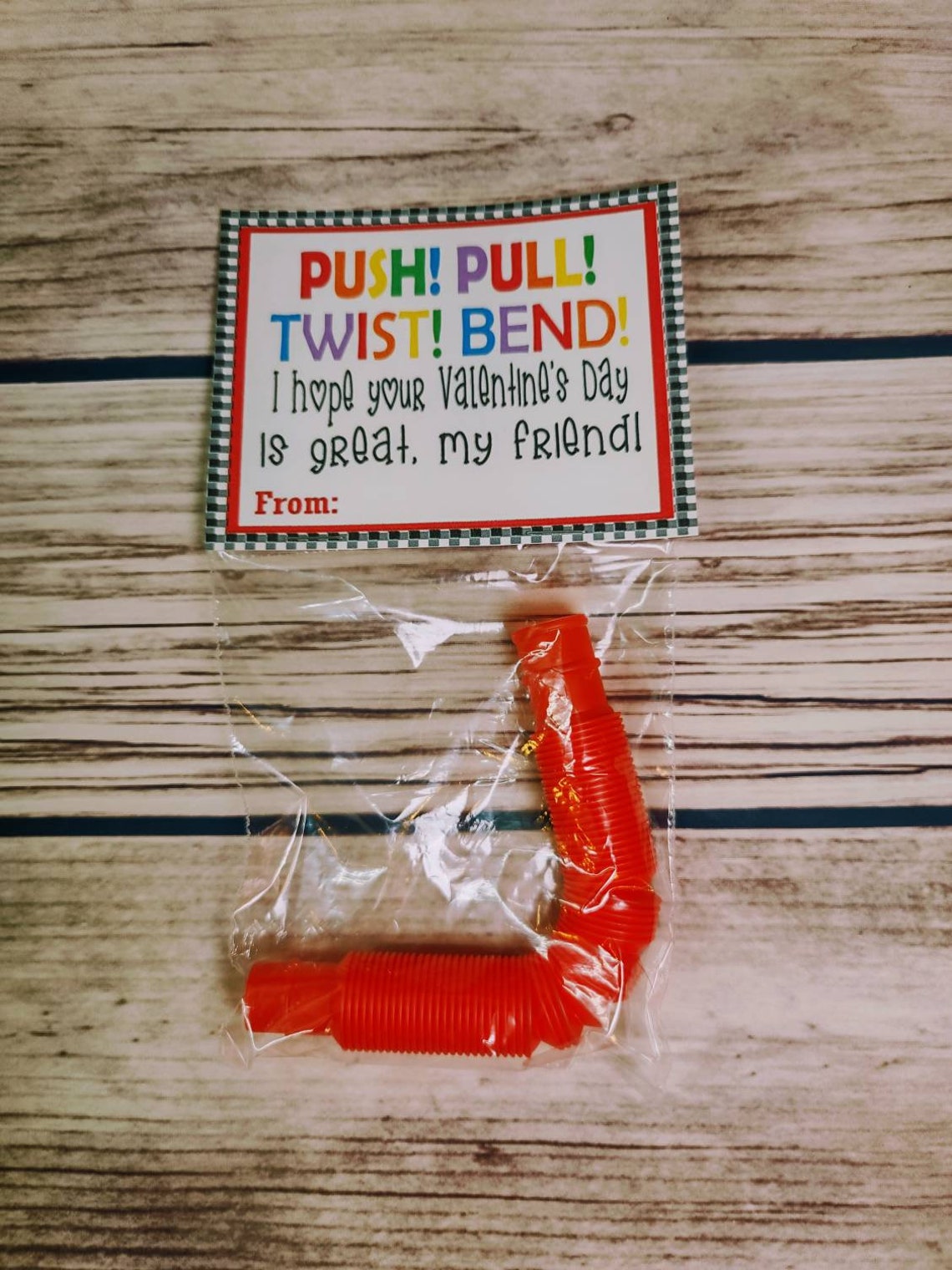 Fidget Valentine Fidget Pop Tube Class Valentine Kids - Etsy