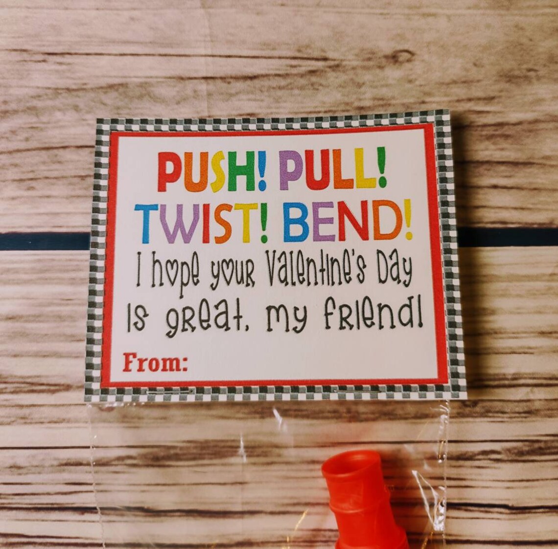 Fidget Valentine Fidget Pop Tube Class Valentine Kids - Etsy