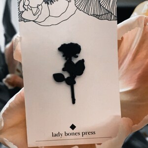 Rose Noir Metal Pin - Etsy