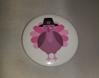 Happy Thanksgiving Button Turkey Button Holiday Turkey Thanksgiving Pin ...