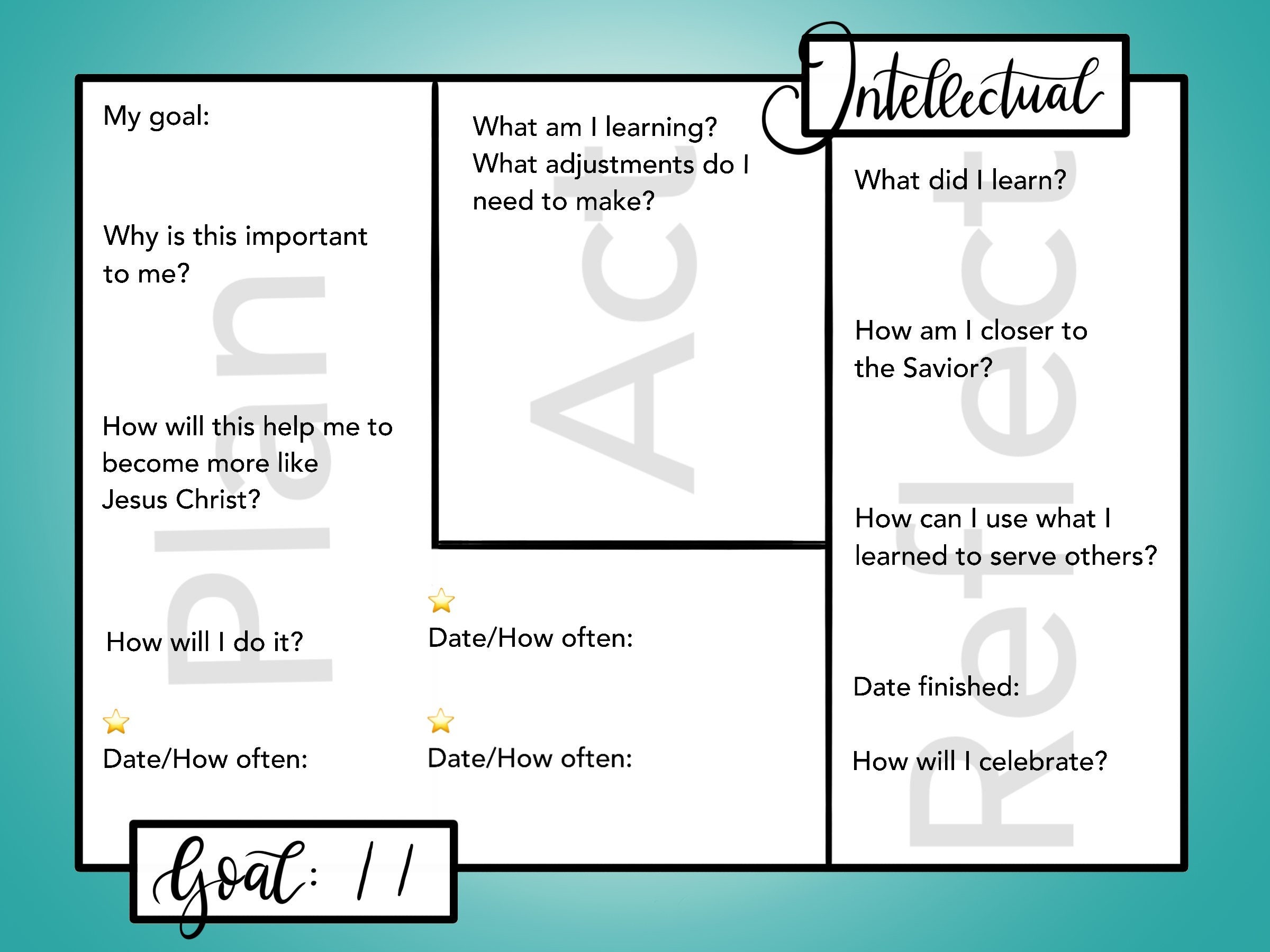 LDS Goal Planning Sheets for NEW Children and Youth Program - Etsy