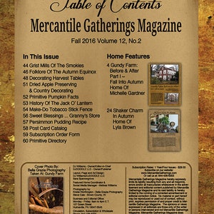 Mercantile Gatherings Magazine: Fall 2016, Country Primitive Decor - Etsy