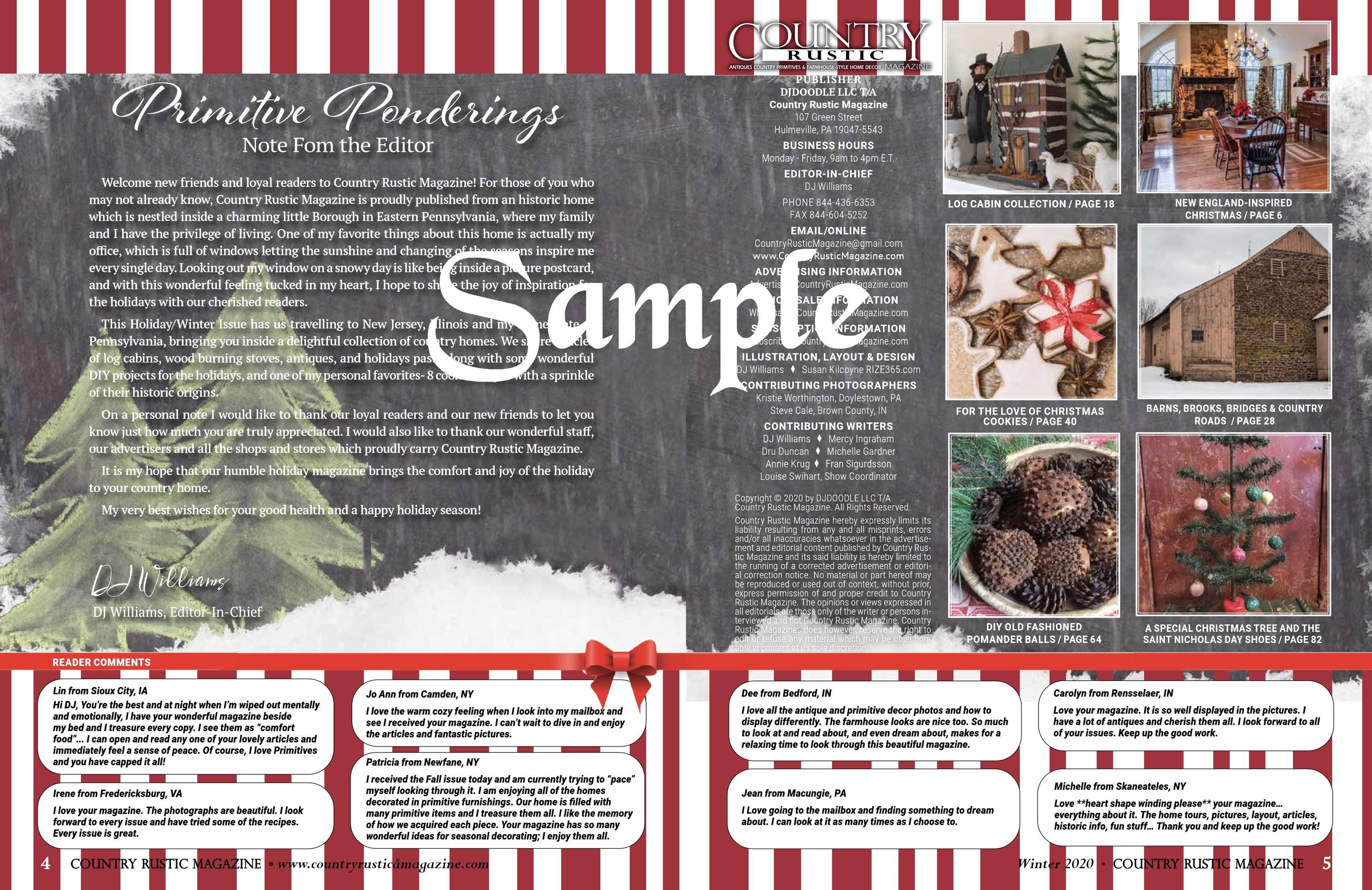 Country Rustic Magazine: Holiday/winter 2020- Farmhouse Home Décor ...