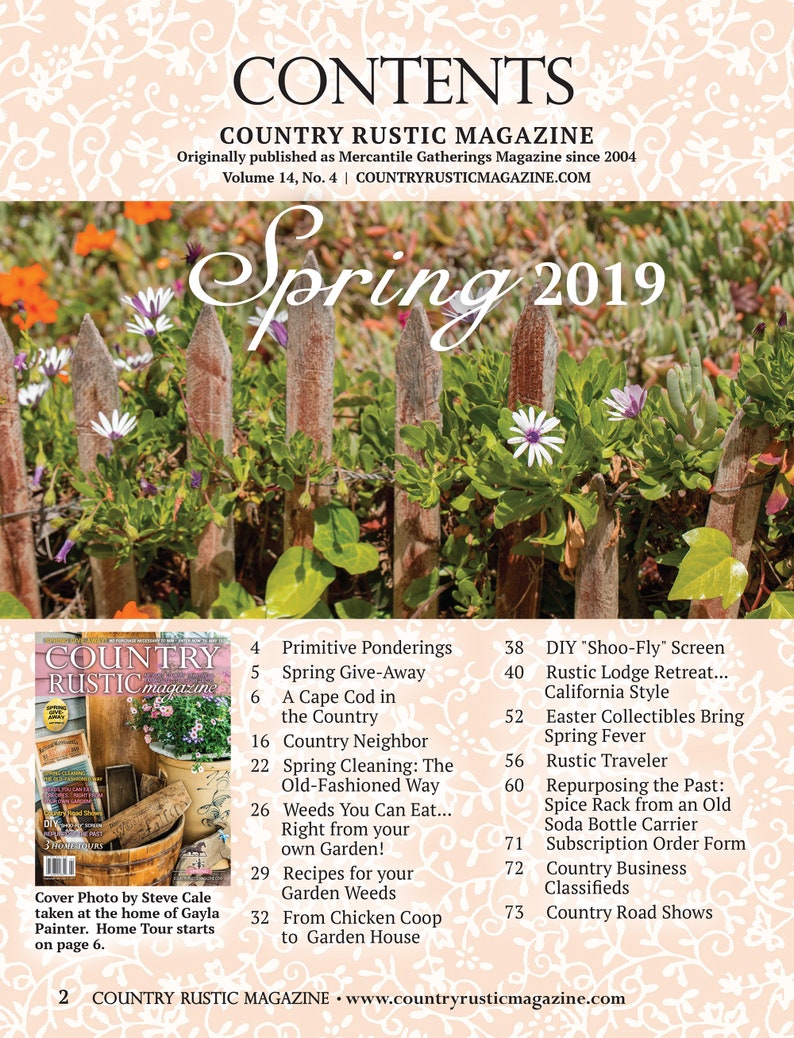 2019 SPRING Country Rustic Magazine ~ Country Primitives Antiques ...