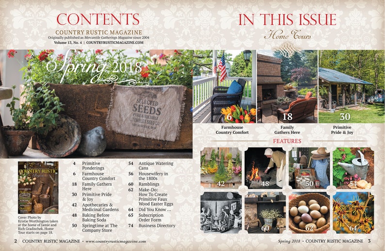 Country Rustic Magazine: Antiques, Primitives, Farmhouse Decor - Etsy