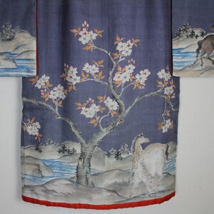 Antique Tsutsugaki Yuzen Dye Silk Child Kimono From the Edo Period ...