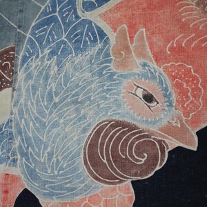 Japanese Antique Tsutsugaki Futon Cover Indigo Dye Cotton Edo Period ...