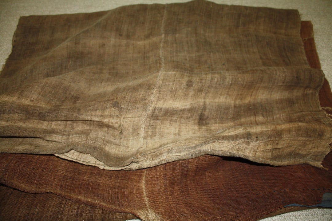 Boro Rag Fabric Patched of Dark Brown Hemp Mosquito Net Textile - Etsy