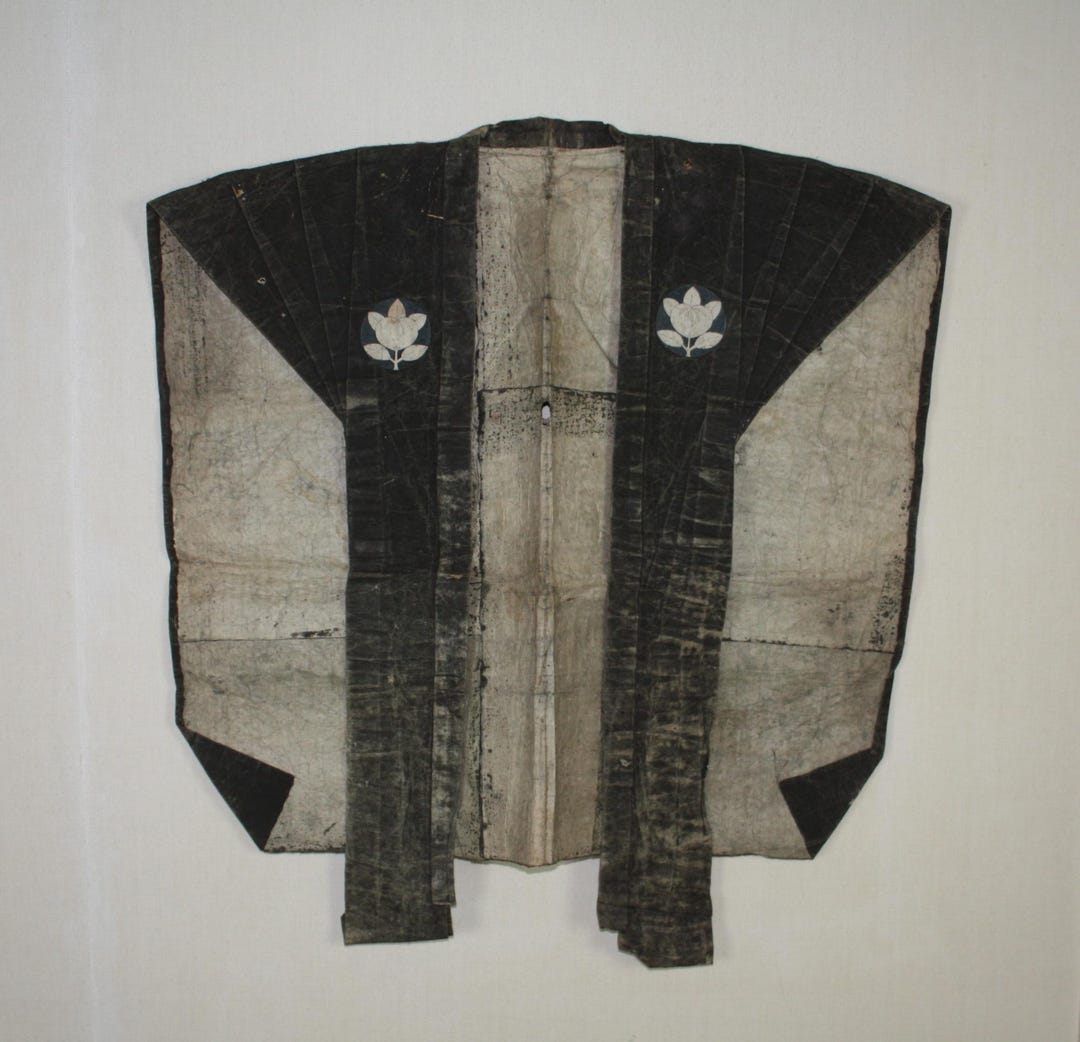 Japanese Antique Kamiko (paper Clothing)samurai Kataginu Textile Edo ...