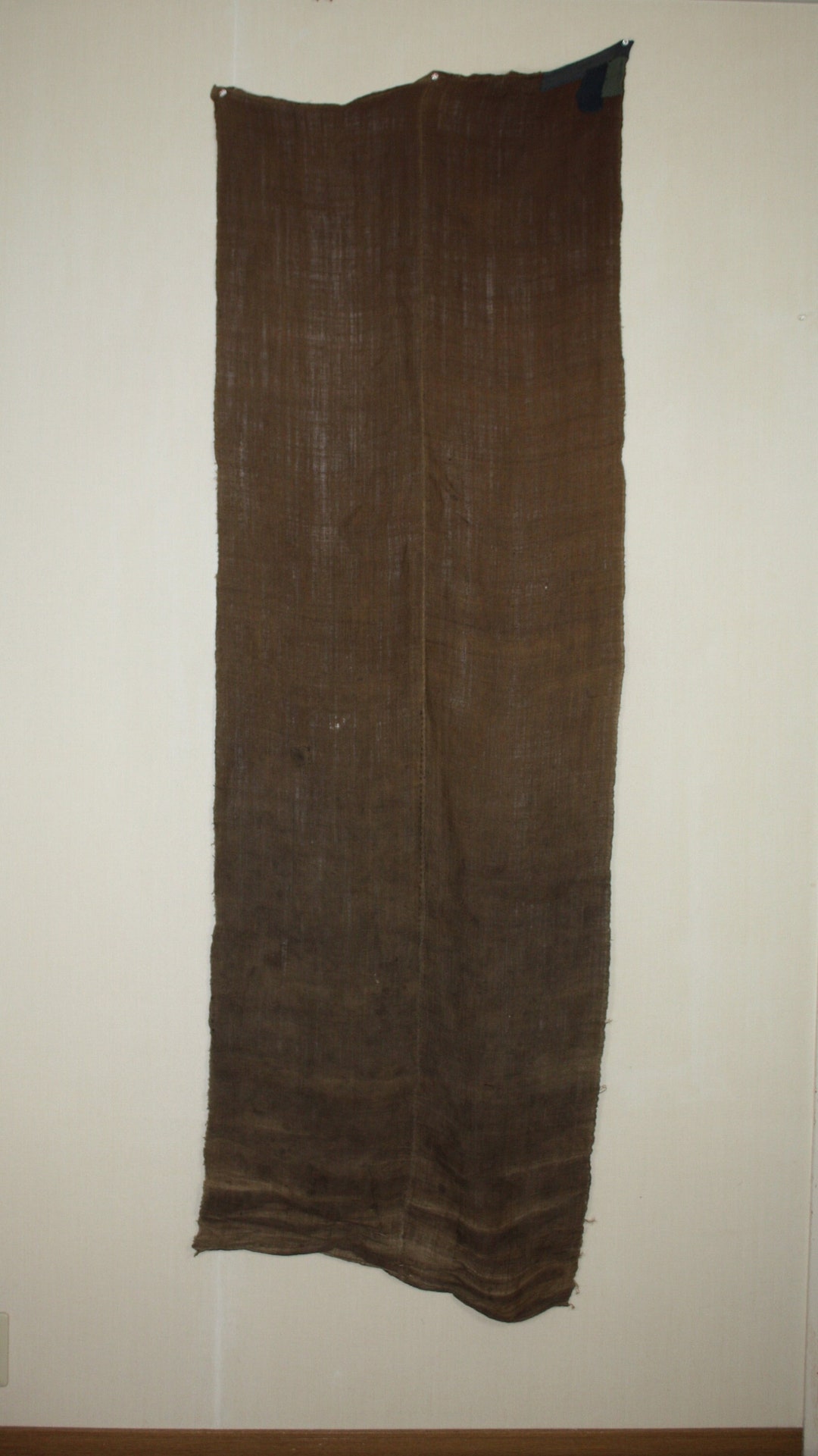 Boro Rag Fabric Patched of Dark Brown Hemp Mosquito Net Textile - Etsy