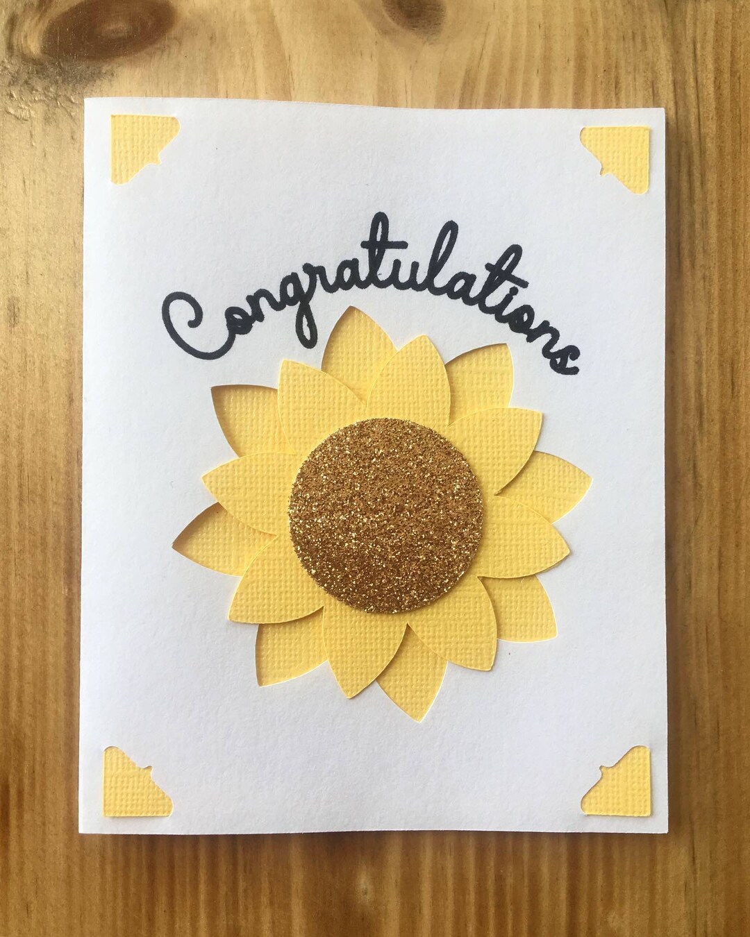 Sunflower Congratulations Card - Etsy