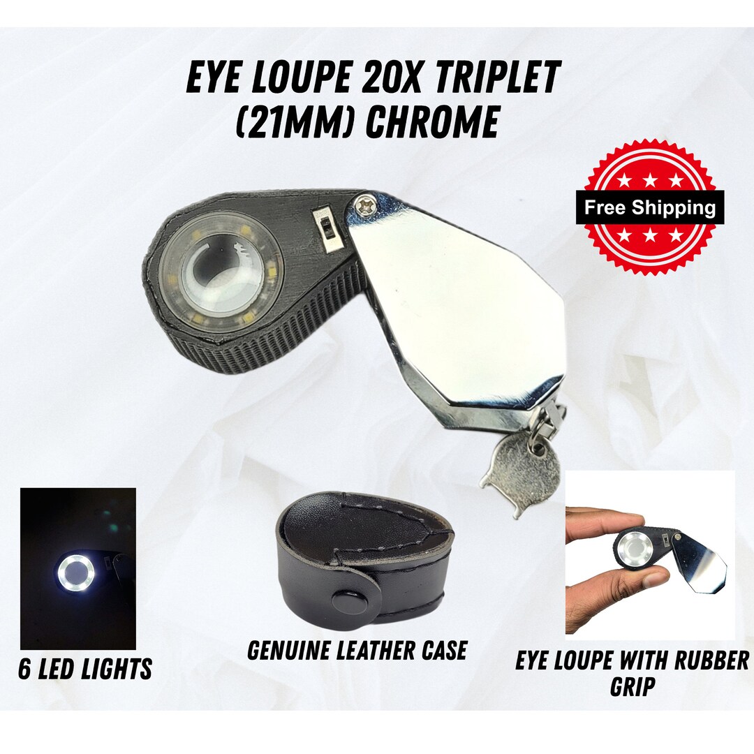 Jewelers Premium Eye Loupe 20X Triplet 21MM Chrome 6 Led - Etsy