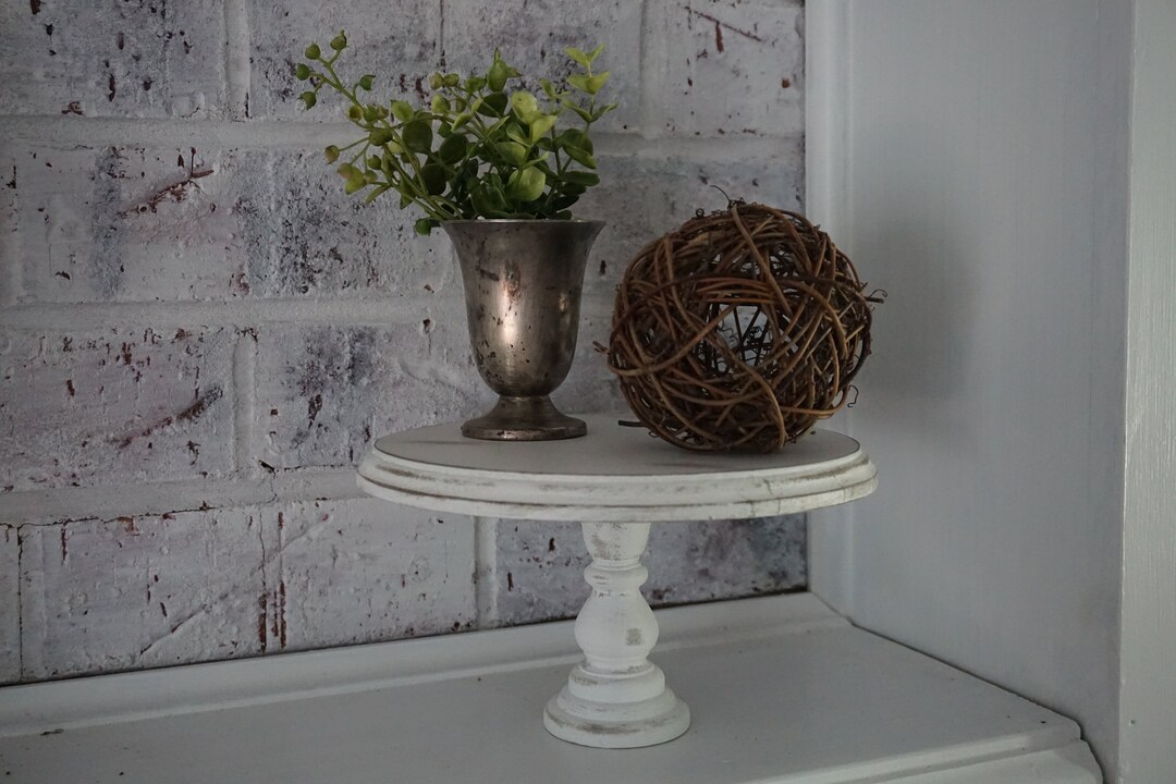 Distressed Cake Stand, Round Decorative Cake Stand, Small Cake Stand ...