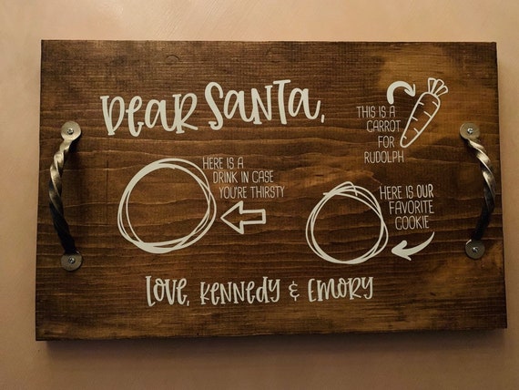 Dear Santa Cookie Tray Personalized Christmas Tray Santa | Etsy