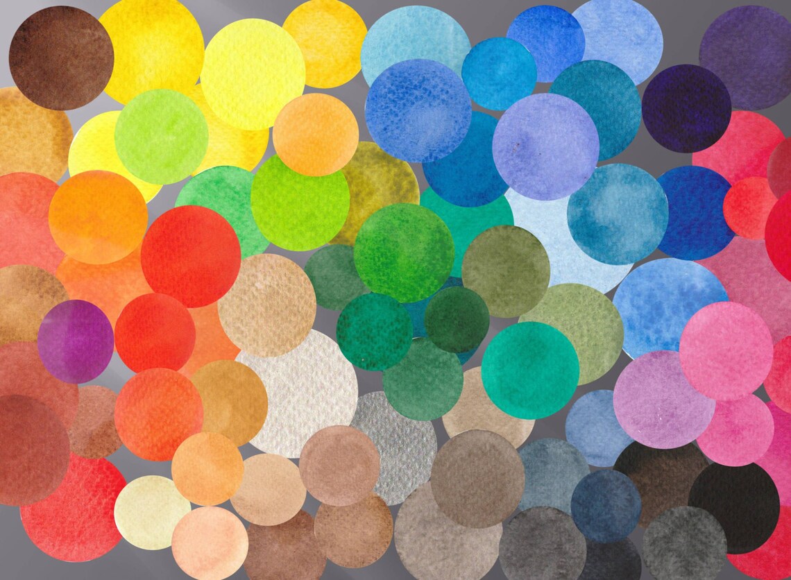 Watercolor Dots, Clip Art Set - Commercial Use, Hand Painted Dots ...