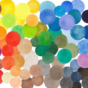 Watercolor Dots, Clip Art Set - Commercial Use, Hand Painted Dots ...