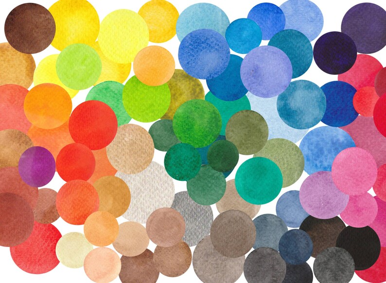 Watercolor Dots, Clip Art Set - Commercial Use, Hand Painted Dots ...