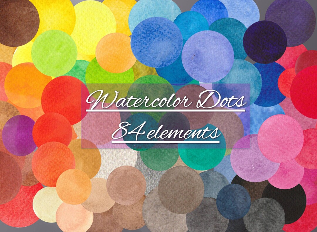 Watercolor Dots, Clip Art Set - Commercial Use, Hand Painted Dots ...