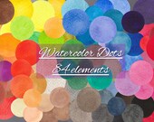 Watercolor Dots Clip Art Set Commercial Use Hand Painted - Etsy