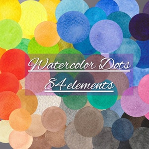 Watercolor Dots, Clip Art Set - Commercial Use, Hand Painted Dots ...