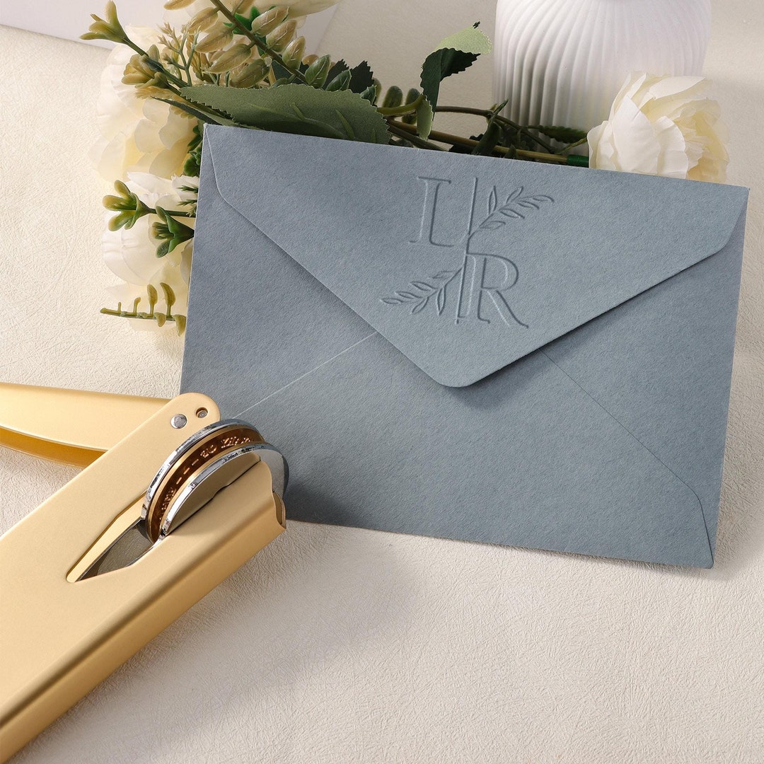 Custom Wedding Monogram Embosser, Personalized Couple Initials & Last ...