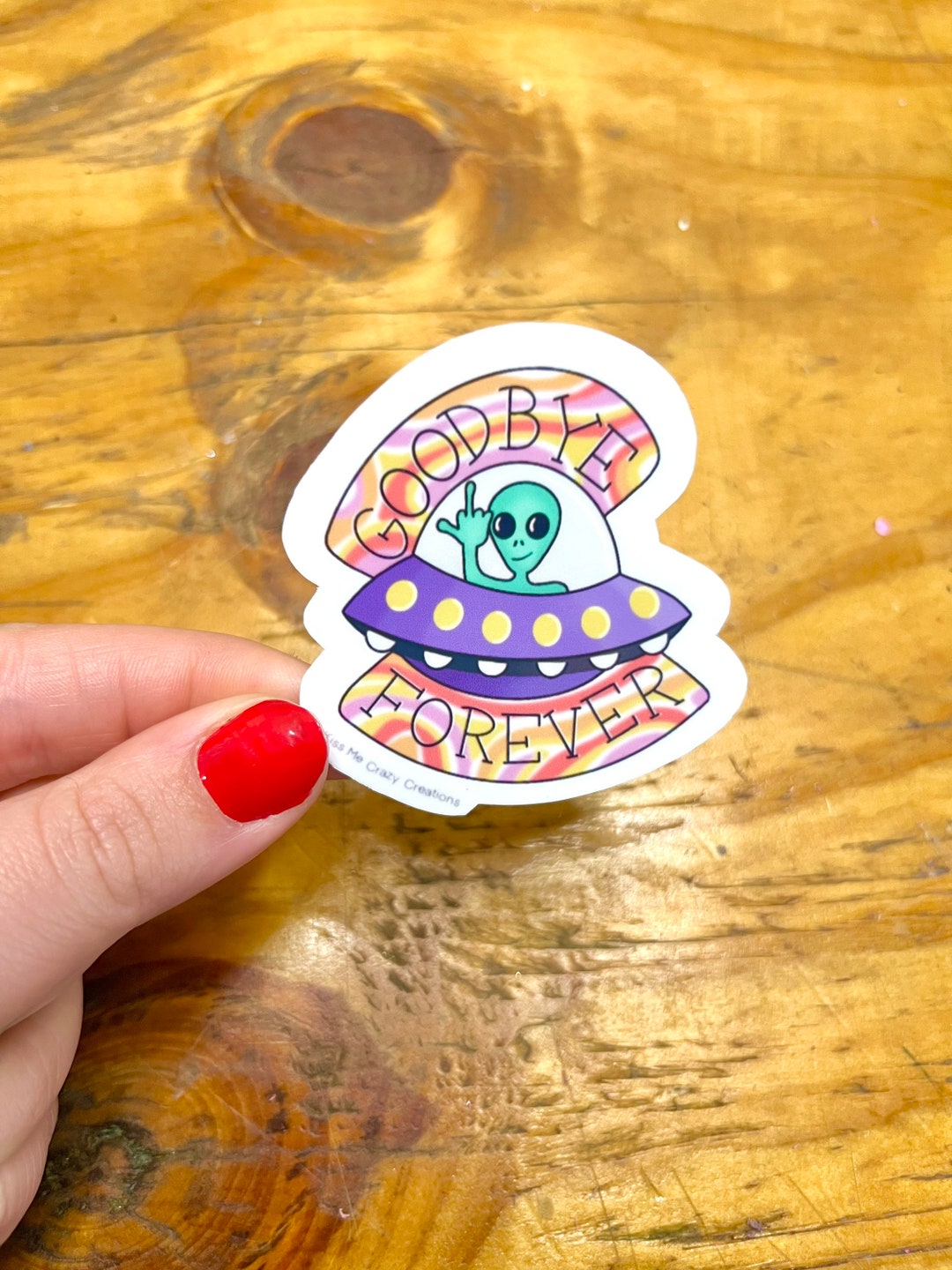 Alien Goodbye Forever Sticker - Water Resistant Vinyl Sticker - Etsy