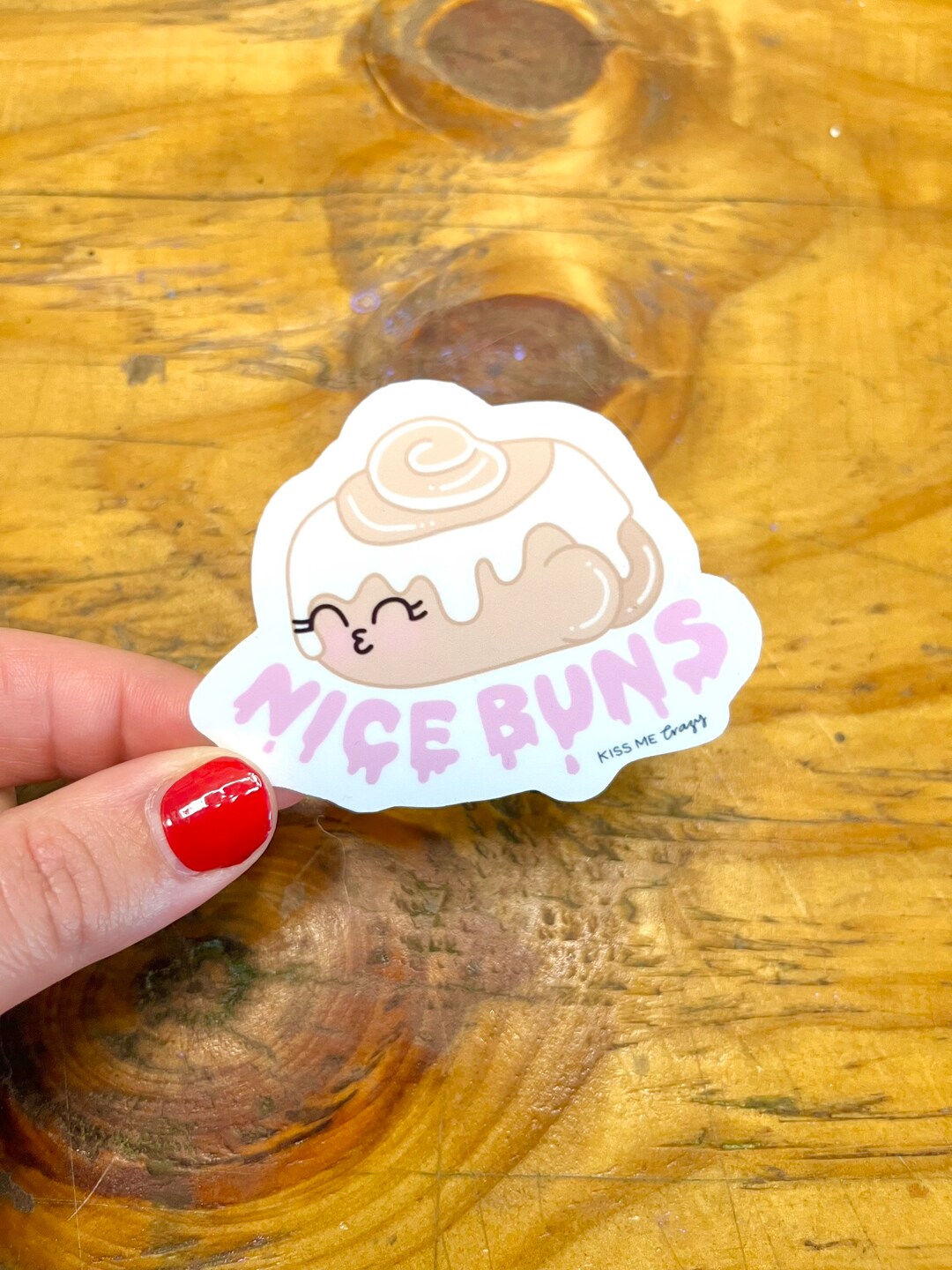 Nice Buns Cinnamon Roll Sticker - Water Resistant Vinyl Sticker - Etsy