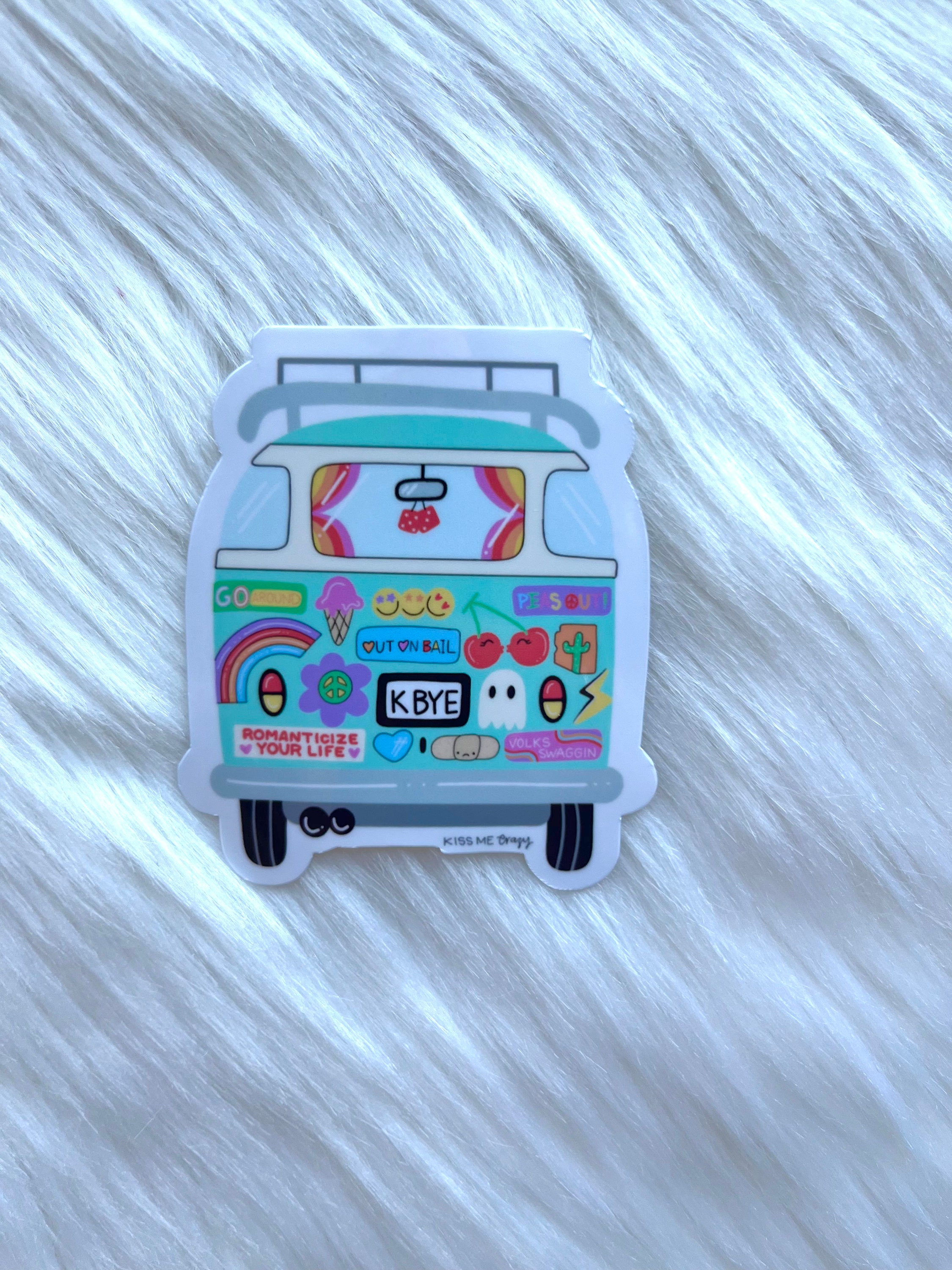 Cute Volkswagen Bus Vinyl Sticker Decal VW Bus Hippie - Etsy