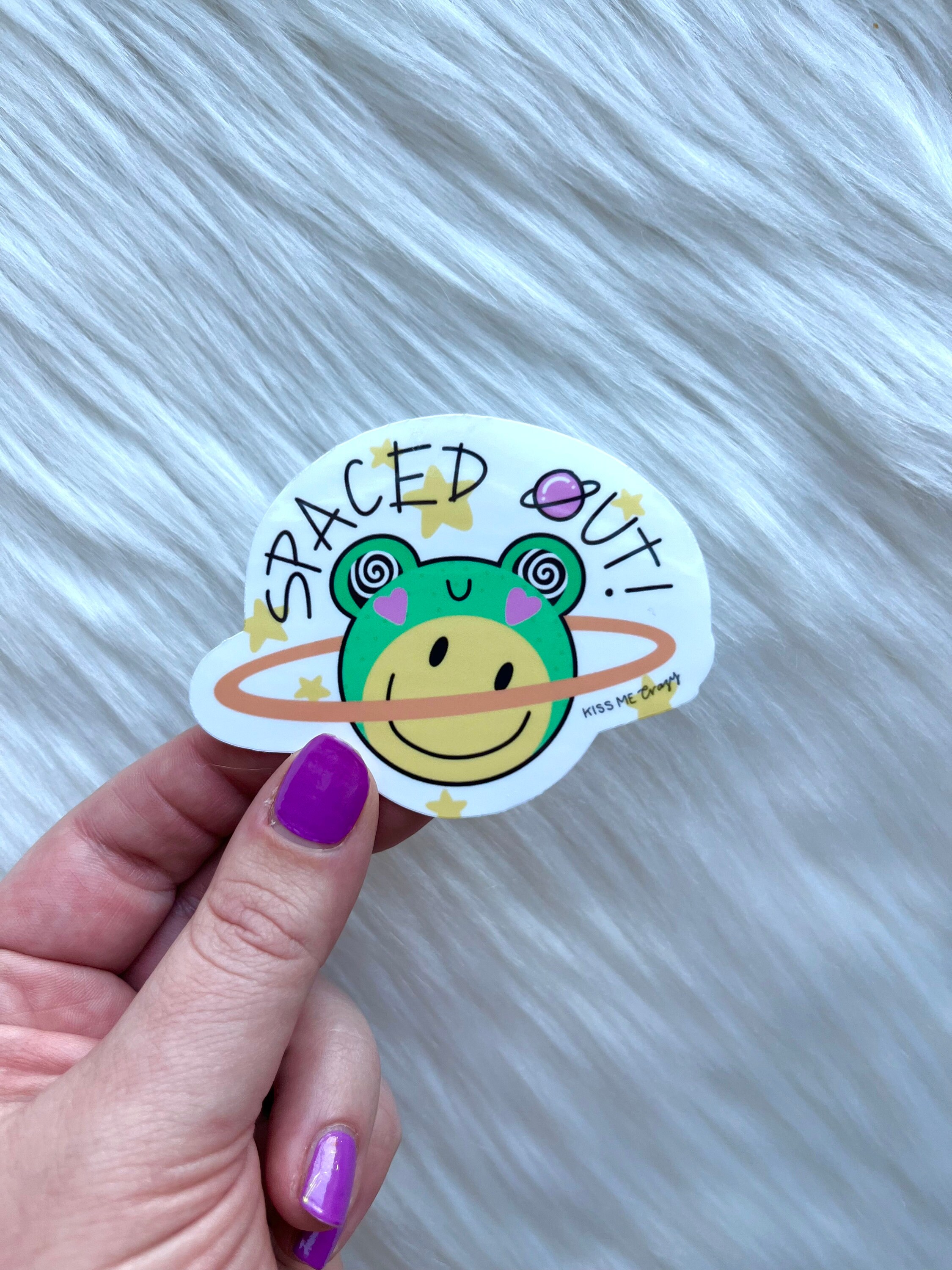 Spaced Out Frog Vinyl Sticker Decal Frog Sticker Space - Etsy