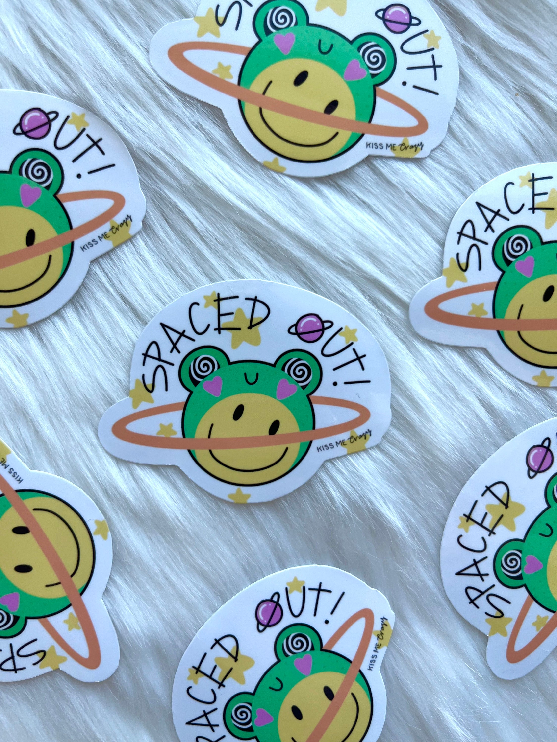 Spaced Out Frog Vinyl Sticker Decal Frog Sticker Space - Etsy