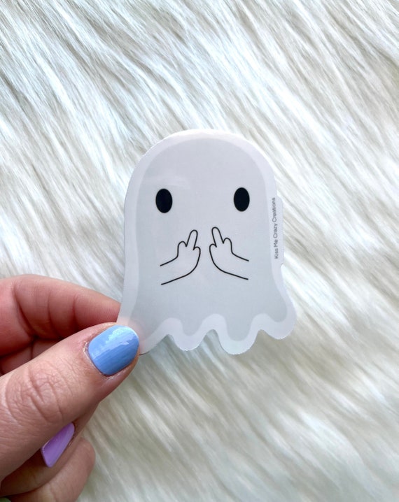 Ghost Middle Finger Sticker Humorous Stickers Funny Decals - Etsy