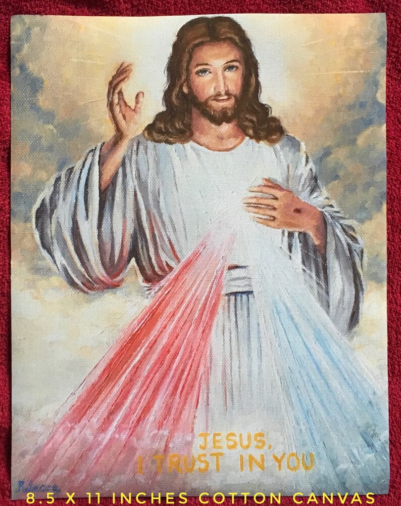 PRINT of Divine Mercy Oil Painting Free Shipping Saint - Etsy