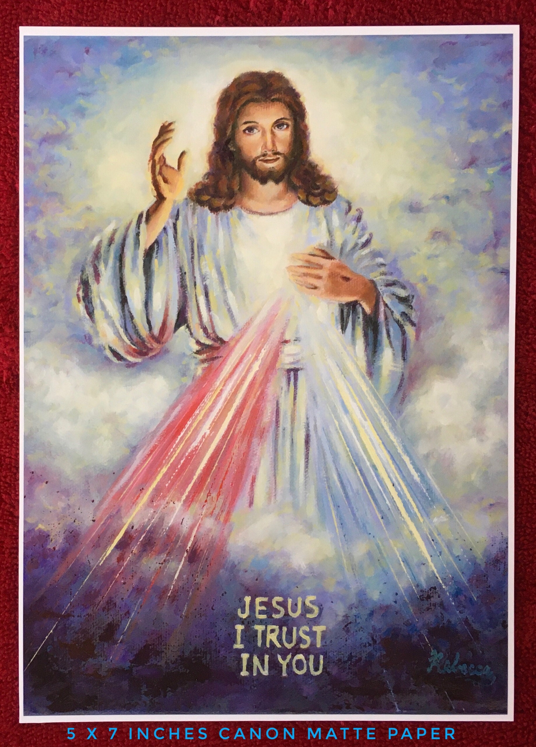 PRINT of Divine Mercy Oil Painting 5x7 N 8.5x11 Inches Free Shipping ...
