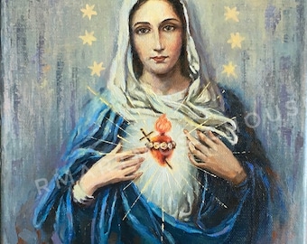 Immaculate Heart of Mary | Saint Card | Saint Print | Catholic Gift - Etsy
