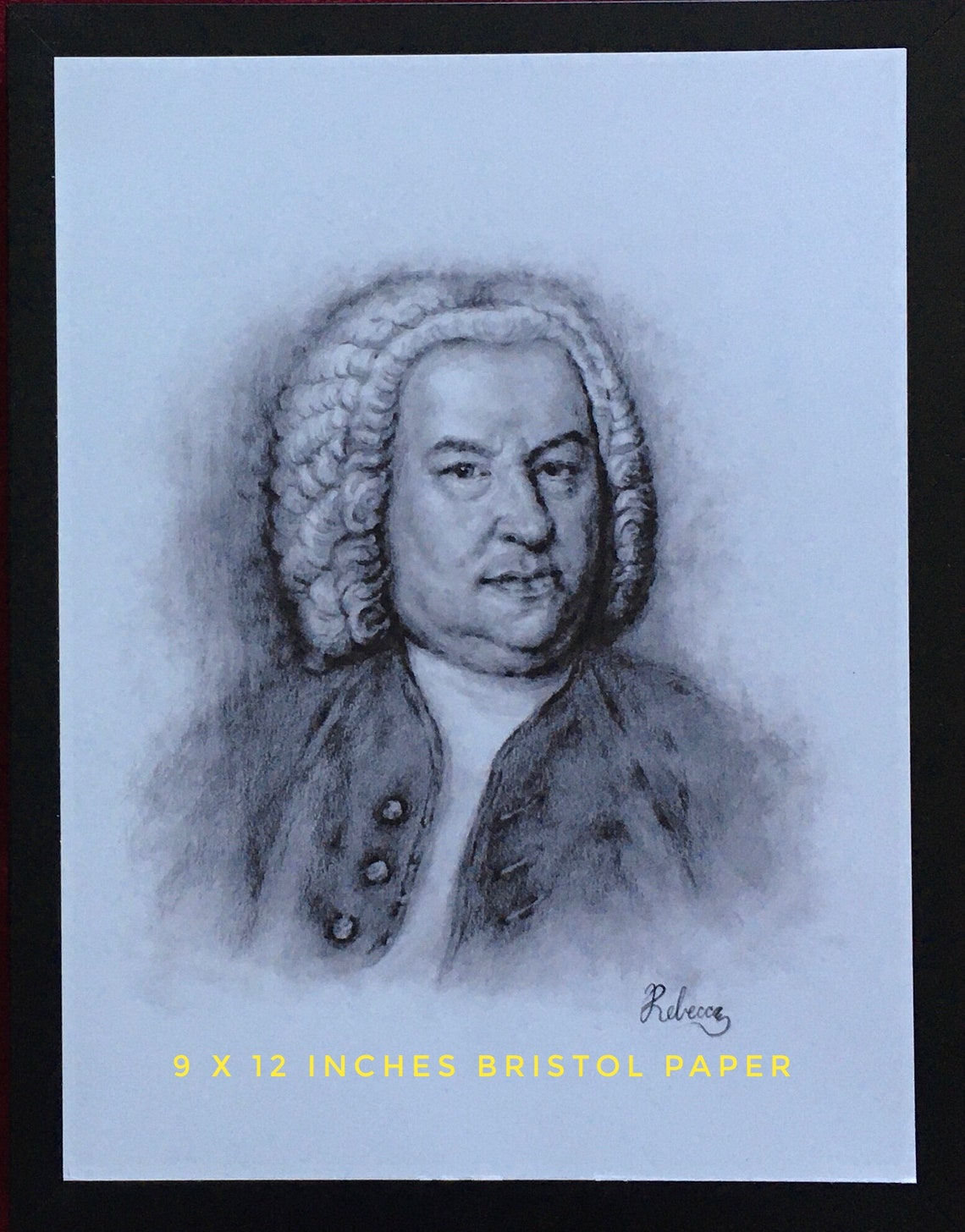 PRINT of J S Bach Pencil Drawing Free Shipping German Composer Musician ...