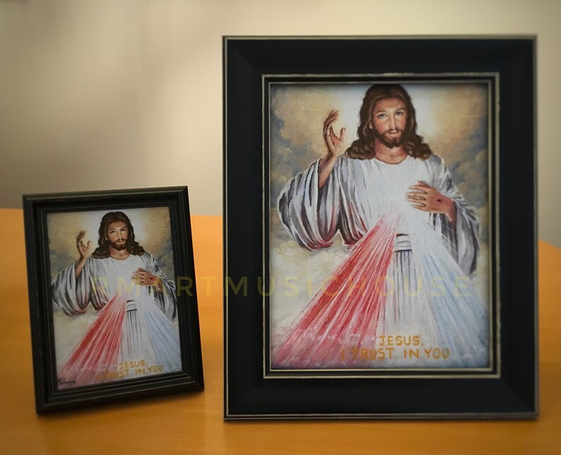 PRINT of Divine Mercy Oil Painting Free Shipping Saint - Etsy