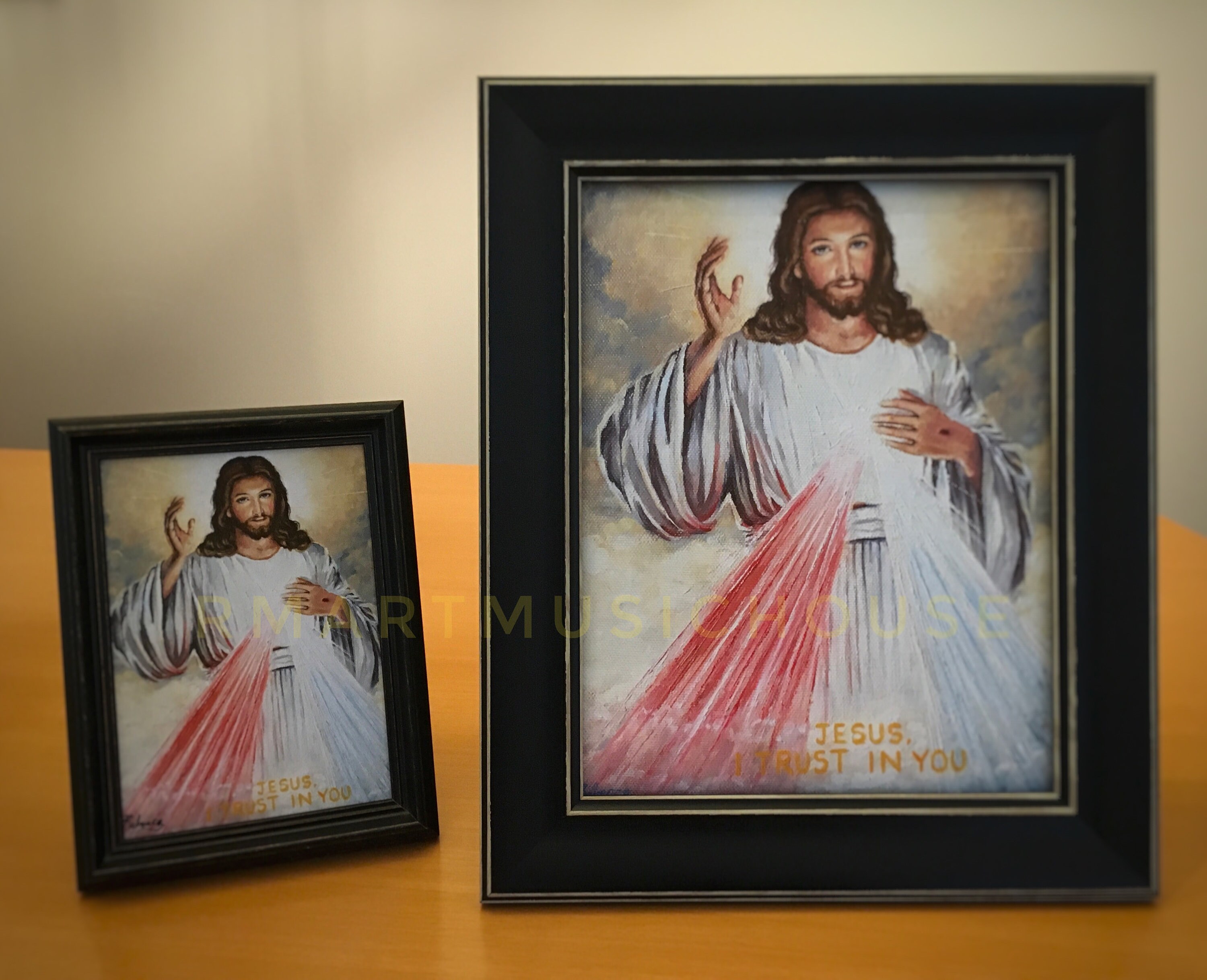 PRINT of Divine Mercy Oil Painting Free Shipping Saint Portrait Vintage ...
