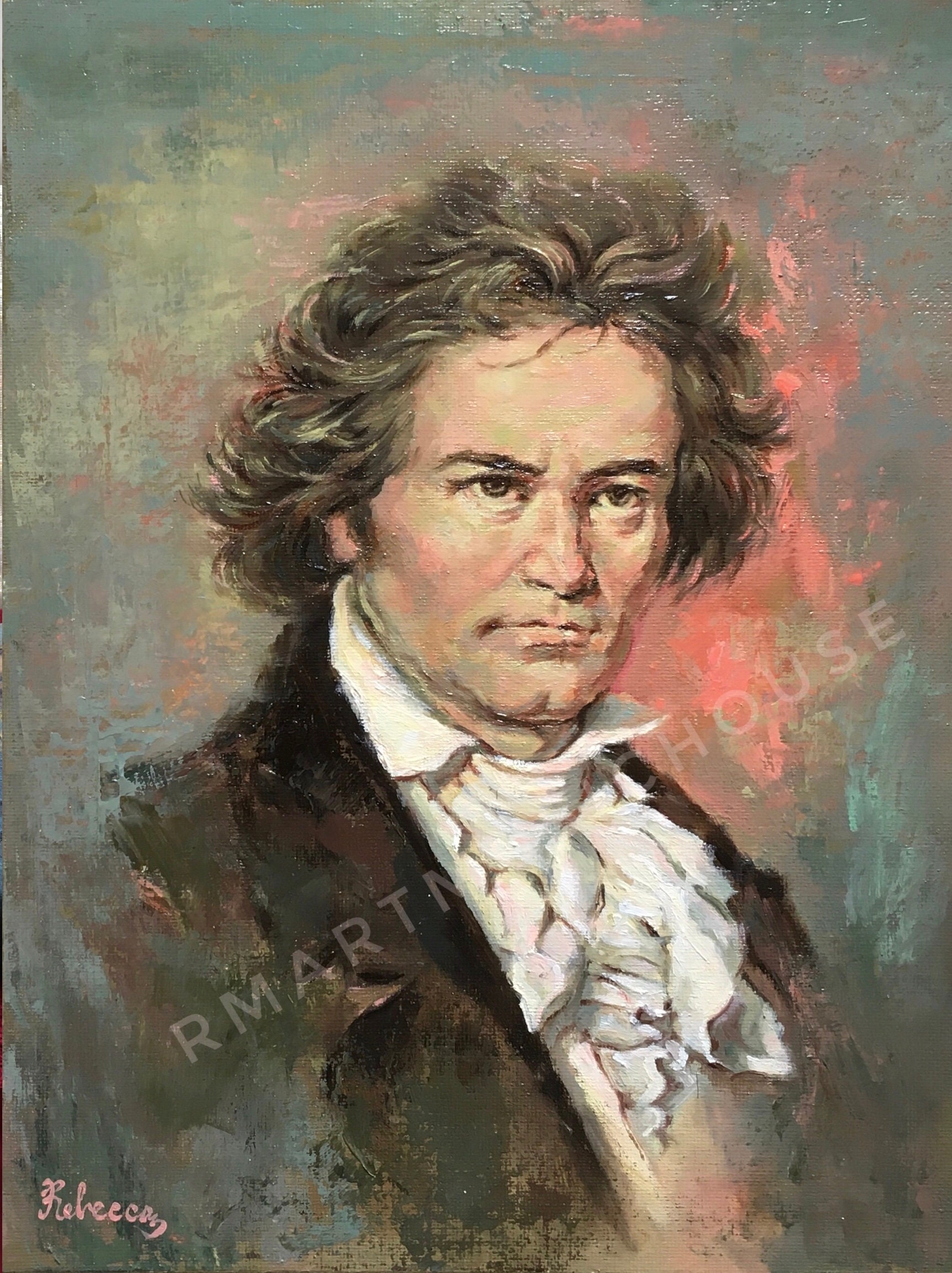 100% Handmade Original Oil Painting 9x12 Inches Canvas Board Ludwig ...