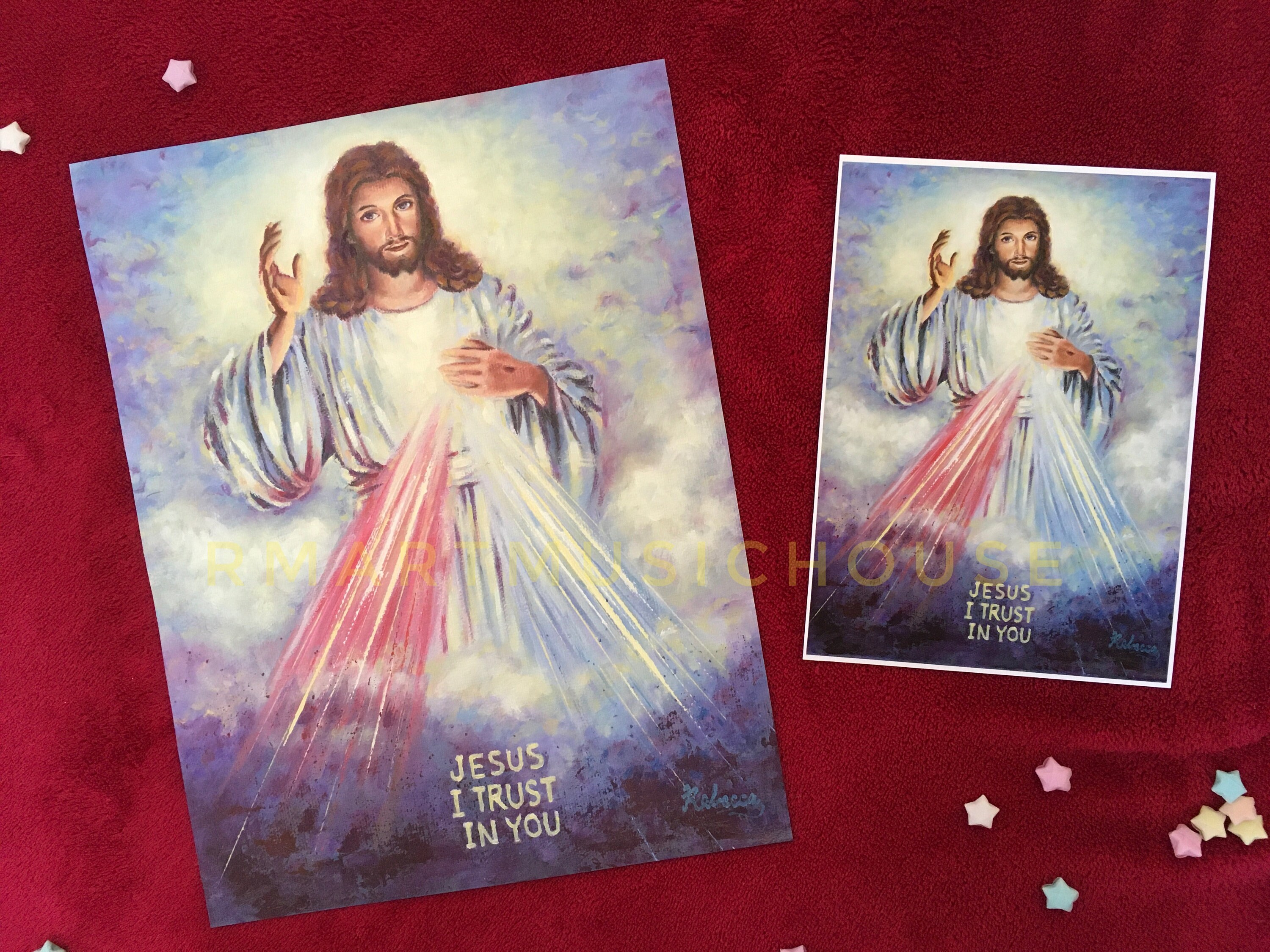 PRINT of Divine Mercy Oil Painting 5x7 N 8.5x11 Inches Free Shipping ...