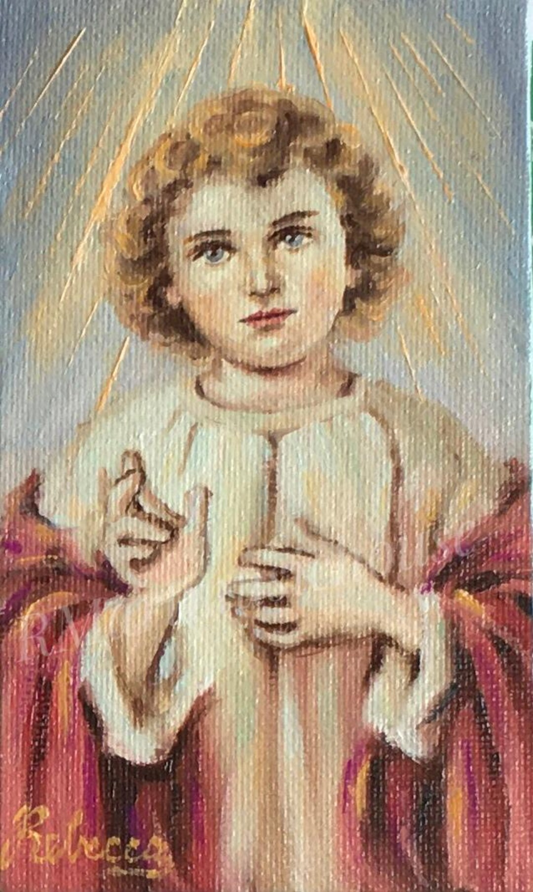 Original Handmade Young Jesus Christ Oil Painting 3x5inches Canvas ...