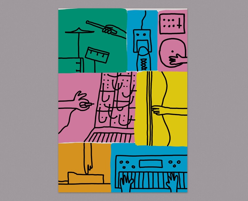 Music Band Poster Instruments Poster Music Prints Synthesizer Poster DJ ...