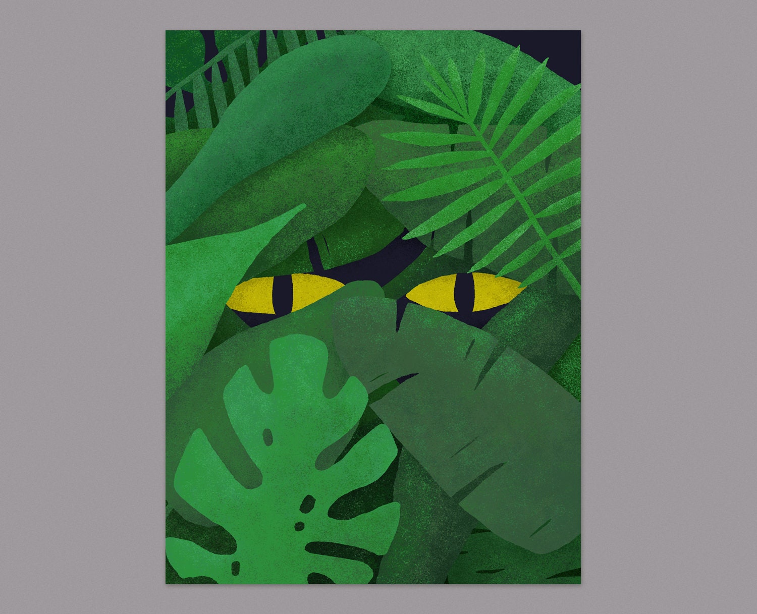 Wild Cat in A Jungle Print Tropical Print Tropical Art - Etsy