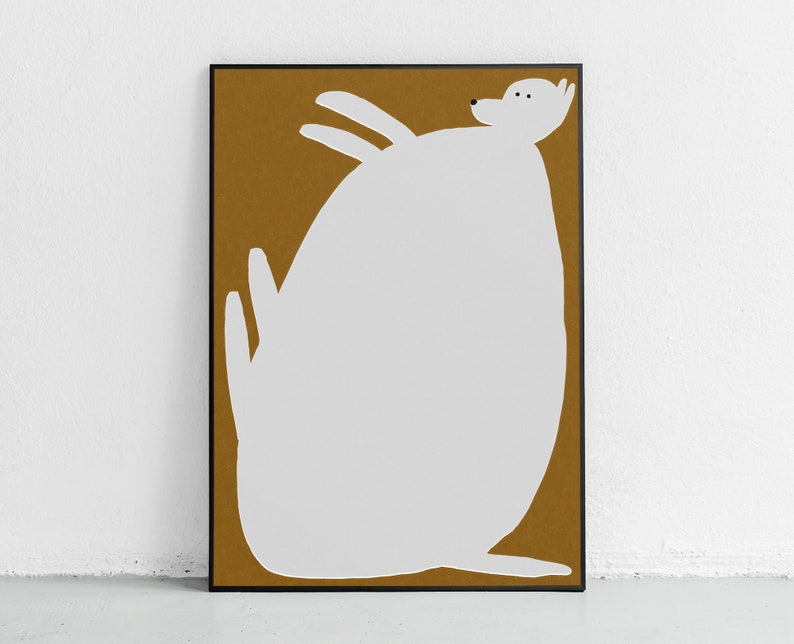 Chunky Dog Poster Dog Print Fat Dog Wall Art Dog Illustration - Etsy