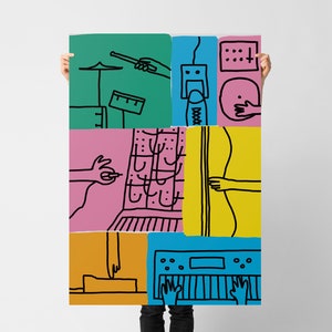 Music Band Poster Instruments Poster Music Prints Synthesizer Poster DJ ...