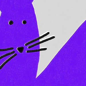 Chunky Cat Poster Cat Wall Art Fat Cat Wall Decor Purple Cat Print - Etsy